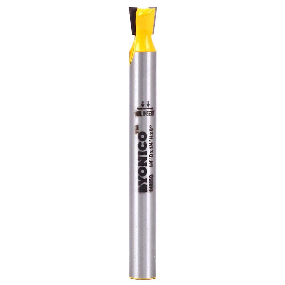 Yonico Dovetail 8-Degree 1/4 in. Shank Carbide Tipped Router Bit 14825q ...