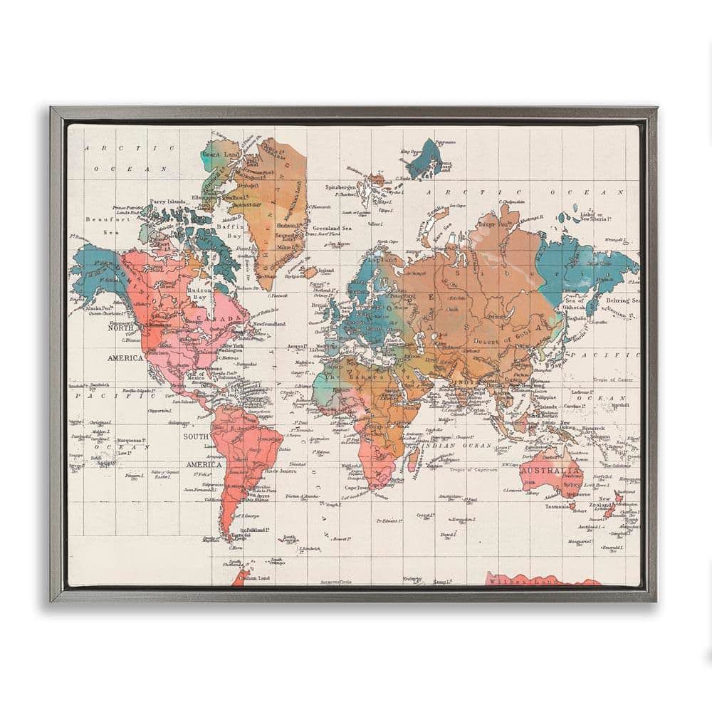 Stupell Industries Detailed Boho World Map by Elizabeth Medley Gray ...