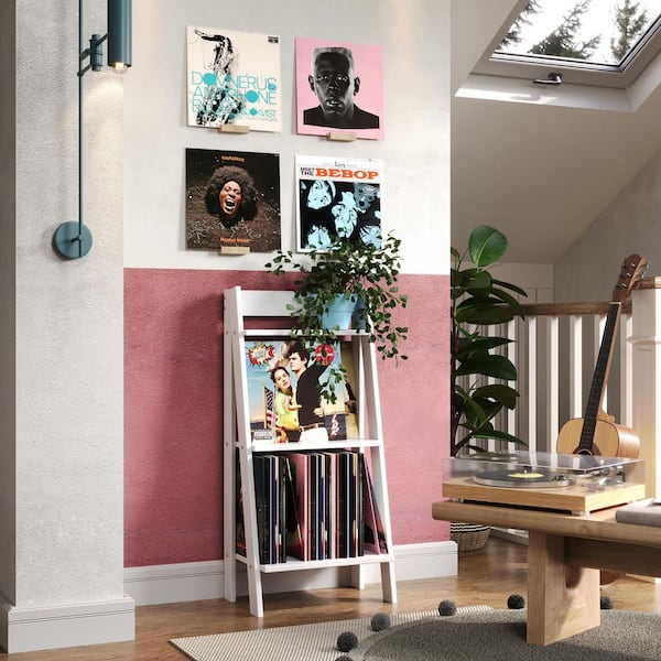 Jela-USA Jela Solid Wood Split 3-Shelf Ladder Bookcase H 36.3 in. W 17. ...