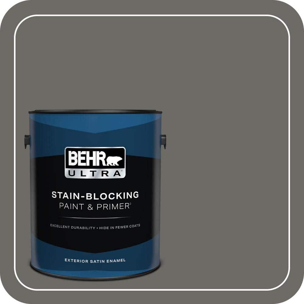 BEHR ULTRA 1 gal. #PPU18-18 Mined Coal Satin Enamel Exterior Paint ...