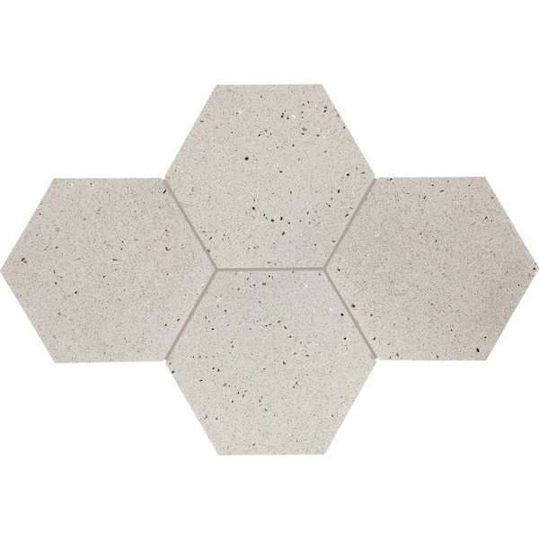 Daltile Stenton Stone Gray Terrazo 3 in. x 3-3/4 in. Honed Cement ...