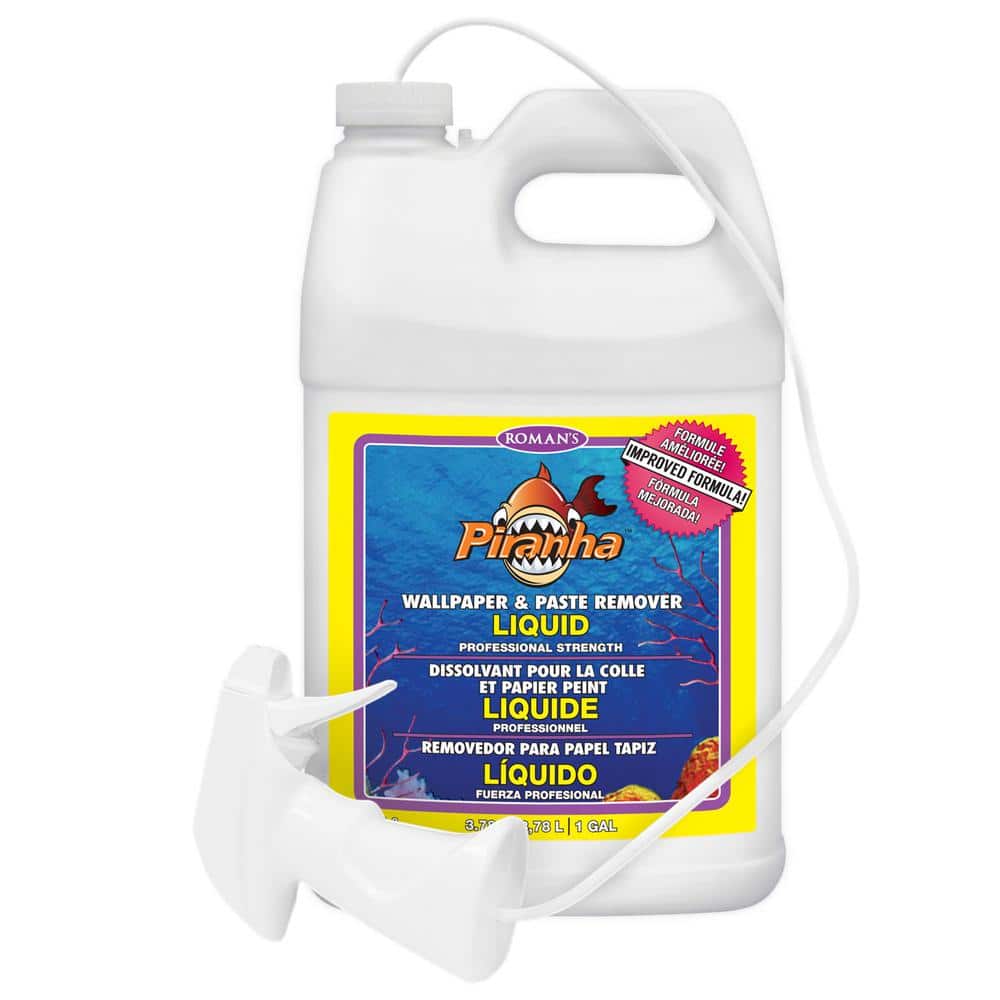 Roman Piranha 1 gal. Ready to Use Liquid Wallpaper Remover with Sprayer ...