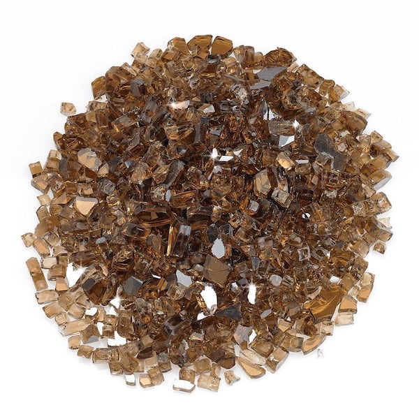 American Fire Glass 1/4 in. Copper Reflective Fire Glass 10 lbs. Bag ...