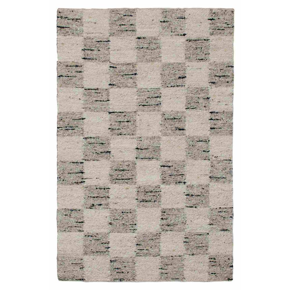 Andrew Beige/Charcoal 7 ft. 9 in. x 9 ft. 9 in. Checkered Hand-Woven ...