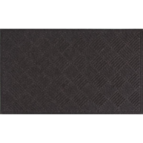 Apache Mills Crosshatch Charcoal 36 in. x 60 in. Non-Slip Indoor ...