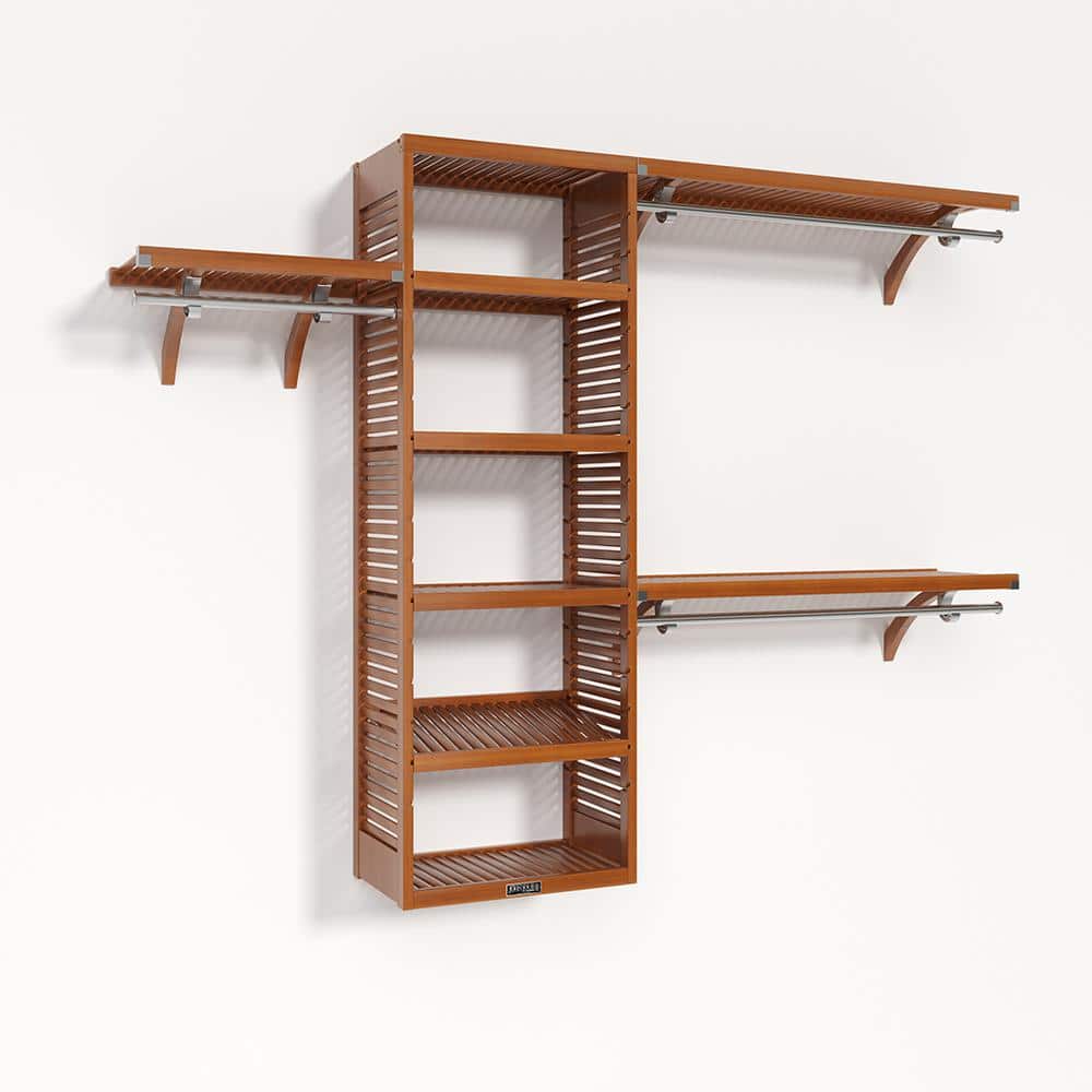 John Louis Home 72 in. W - 120 in. W Honey Maple Solid Wood Walk in 16 ...