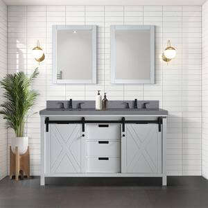 Lexora Marsyas 84 in W x 22 in D Dark Grey Double Bath Vanity without ...