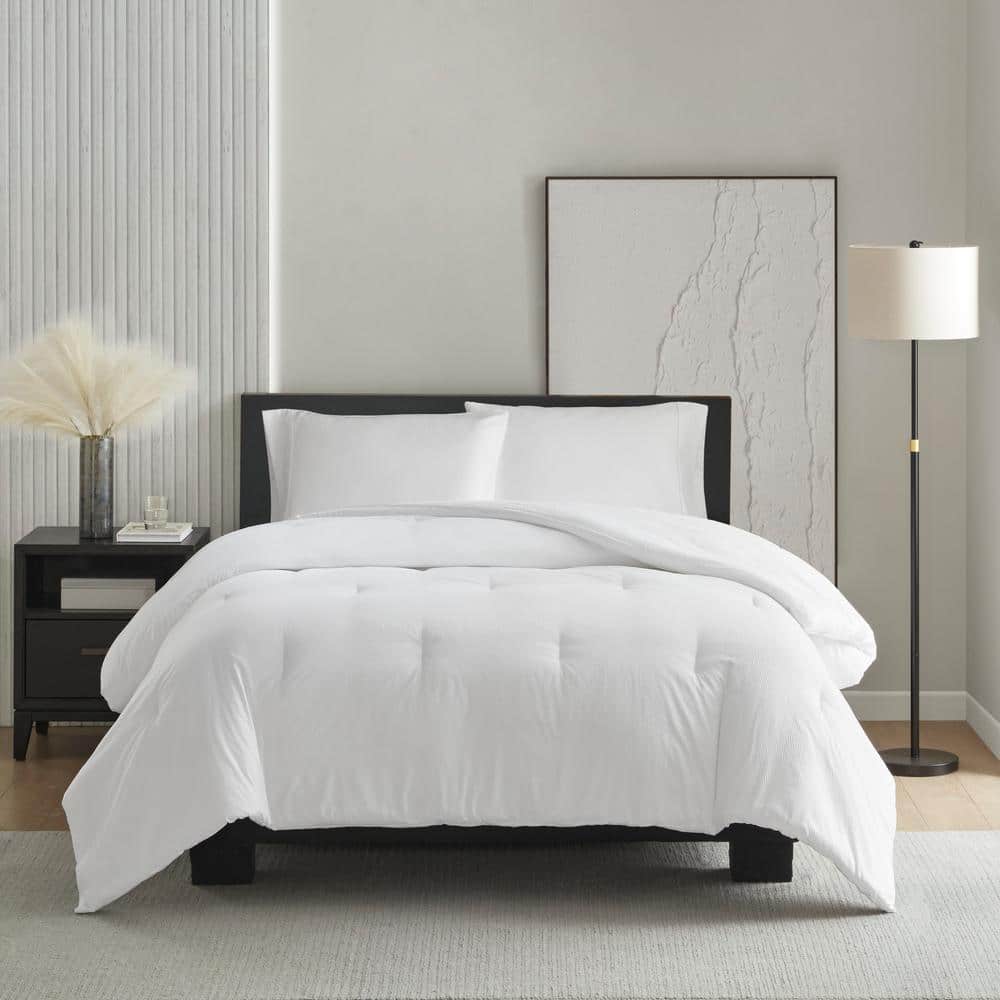 Madison Park Honeycomb Textured White Full/Queen Oversized Down ...
