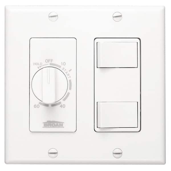 Broan-NuTone 20 Amp 60-Minute In-Wall Dial Timer with 2 On/Off Rocker ...