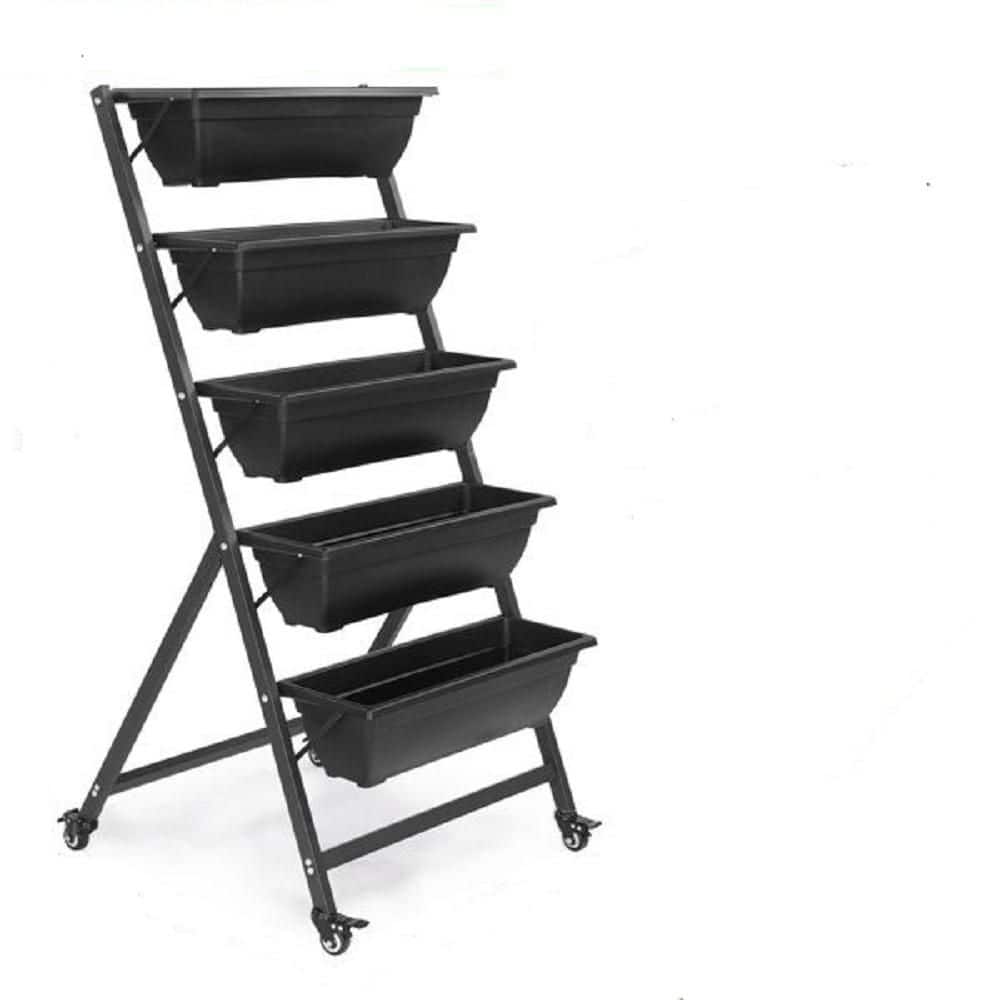 5-Tiers Vertical Garden Bed Plastic, Vertical Garden Planter Indoor and ...