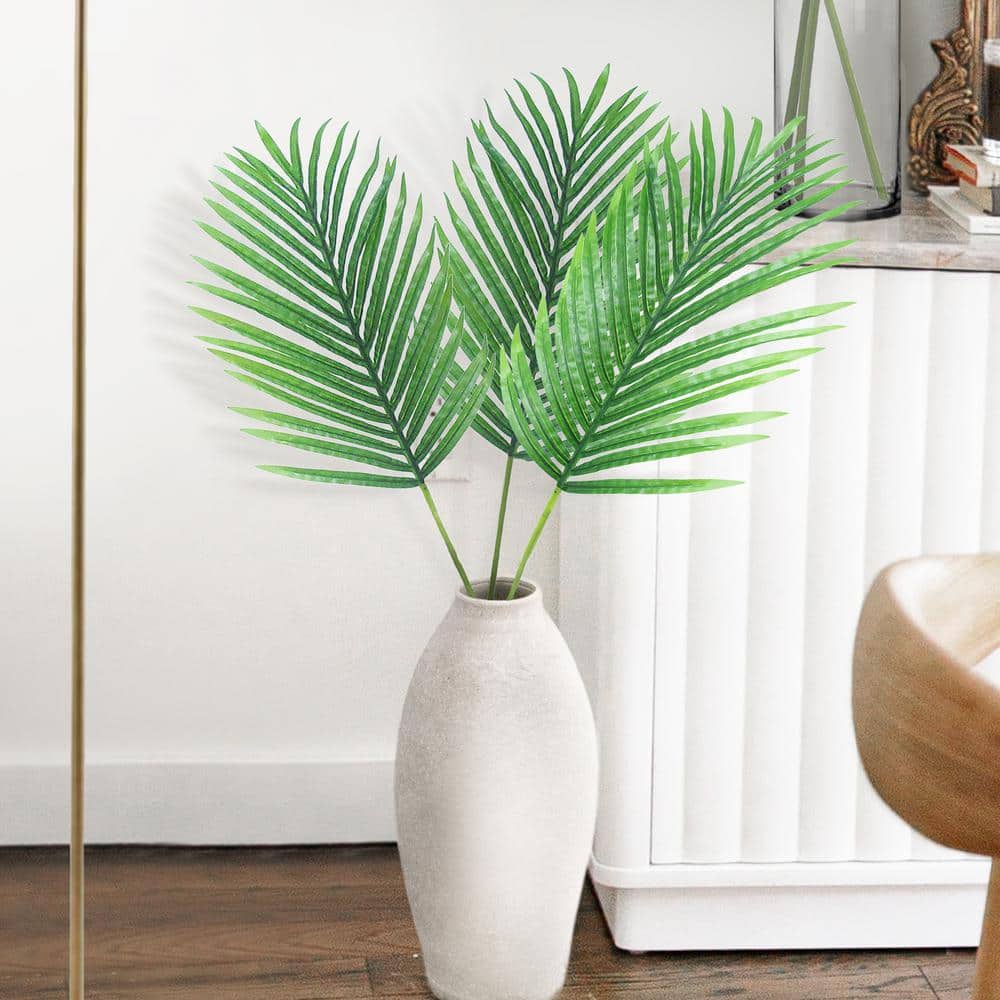 LIVING LUXURY 40.5 in. Artificial Hawaiian Areca Palm Leaf Stem ...