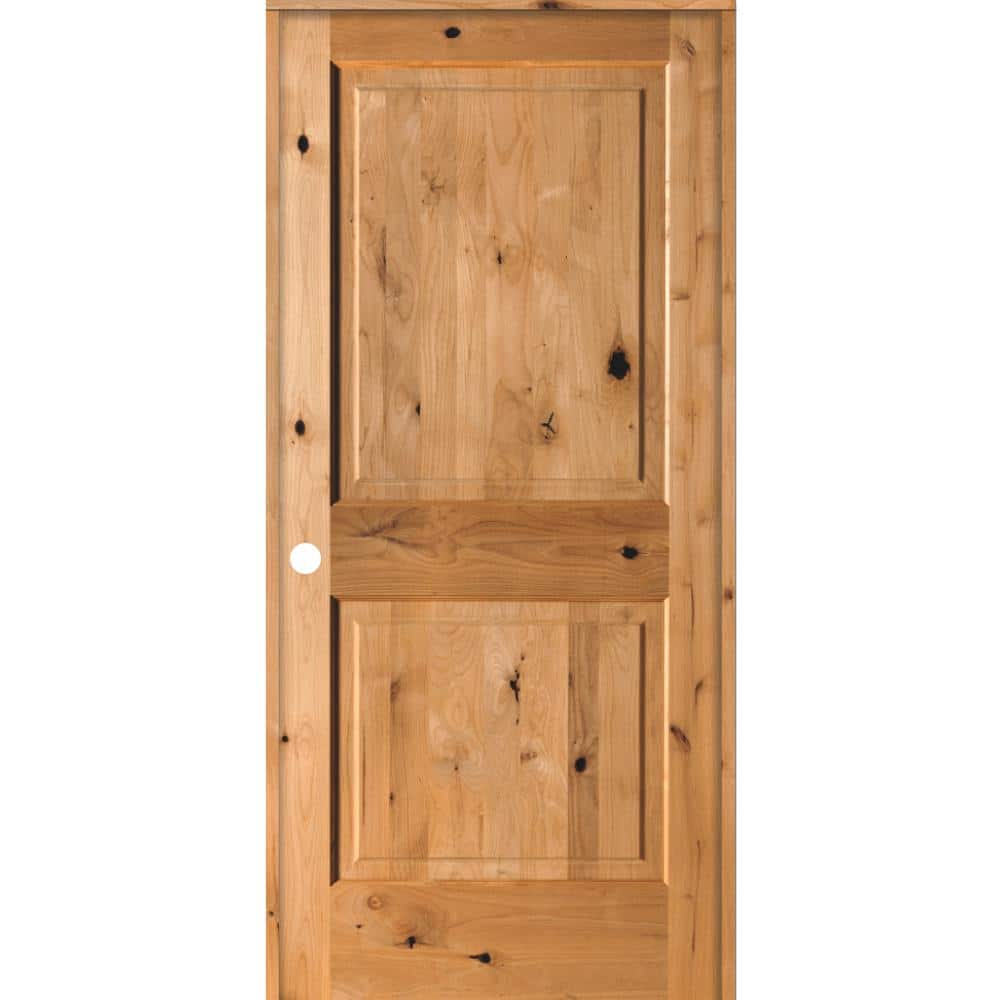 Krosswood Doors 36 in. x 80 in. Rustic Knotty Alder 2-Panel Right ...