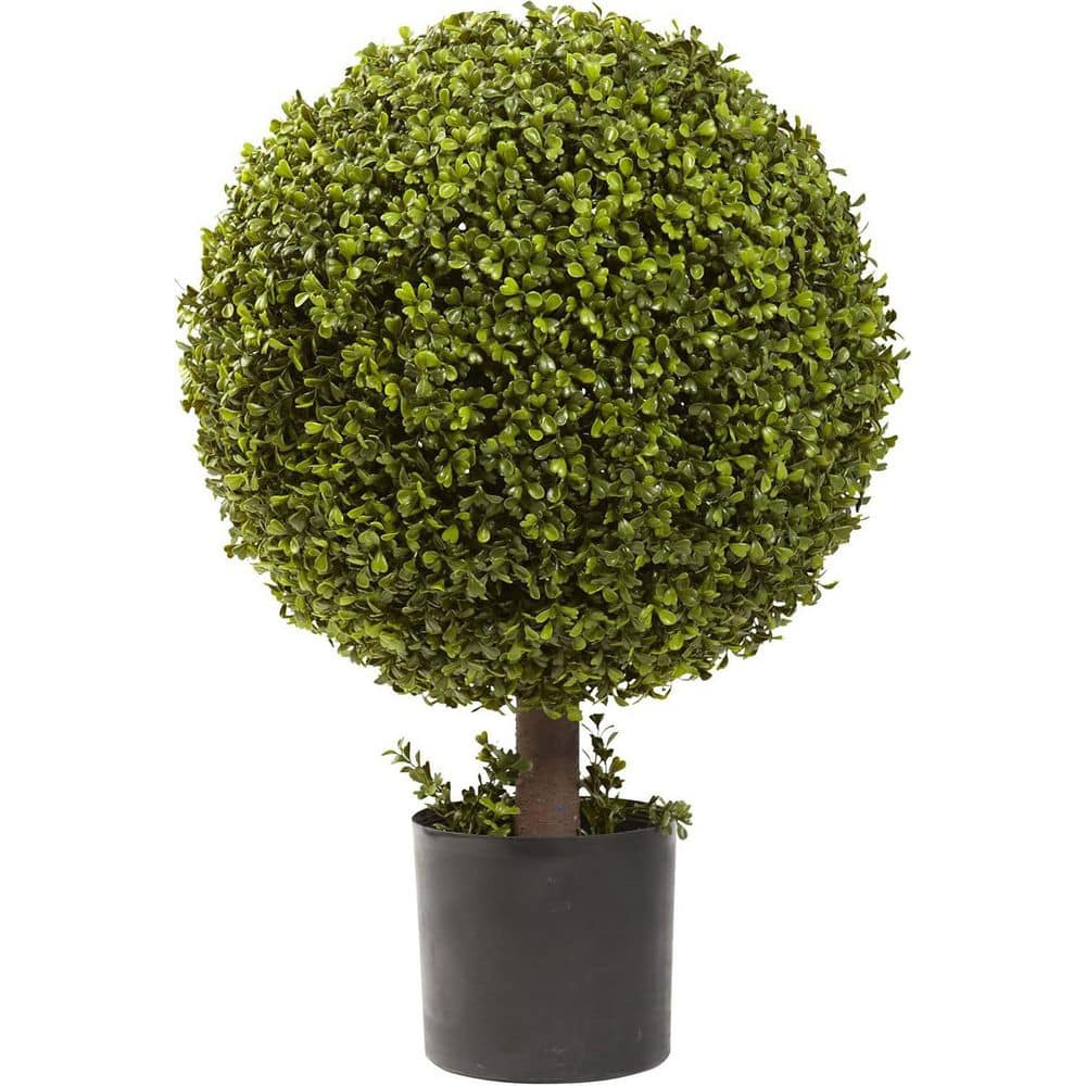 2.25 ft. Artificial Topiary Tree in Black Pot for Indoor/Outdoor 1 in ...
