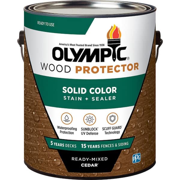 Olympic Wood Protector 1 gal. Base 2 Solid Exterior Stain Plus Sealer ...