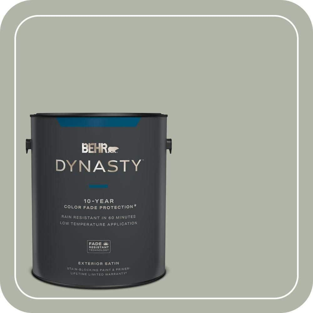 BEHR DYNASTY 1 gal. #ICC-56 Green Tea Satin Enamel Exterior Stain ...