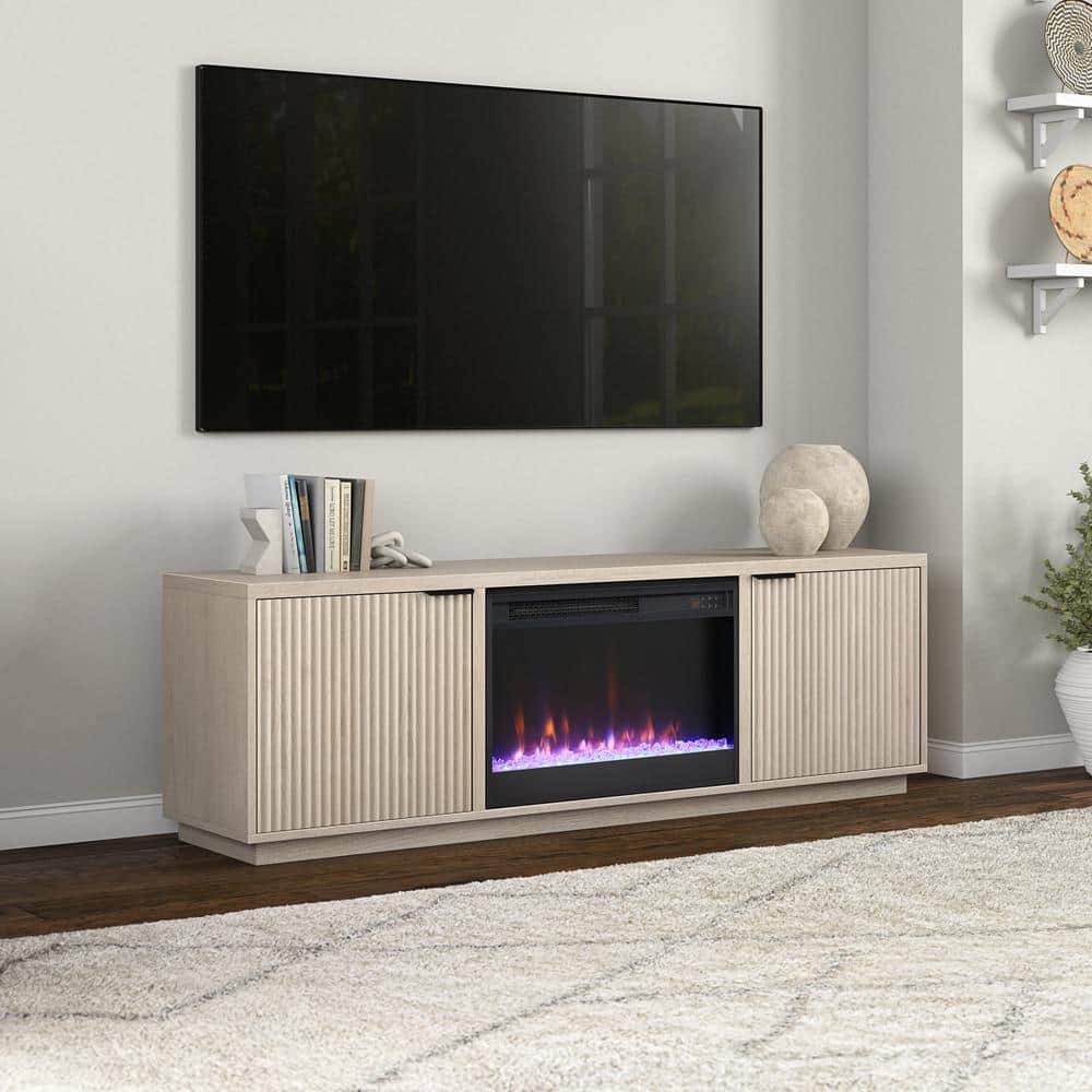 Meyer&Cross Mansfield 70 in. Alder White TV Stand Fits TV's up to 78 in ...