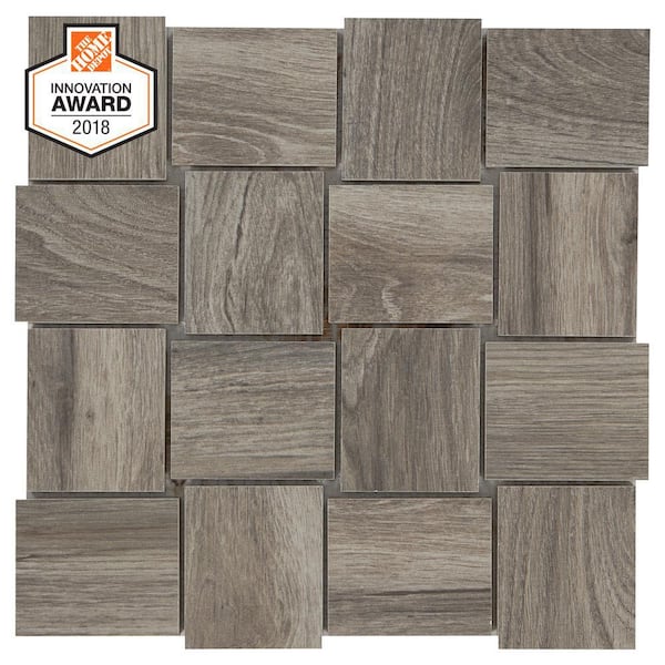 Lifeproof Shadow Wood Modern Weave 12 in. x 12 in. x 8 mm Glazed ...
