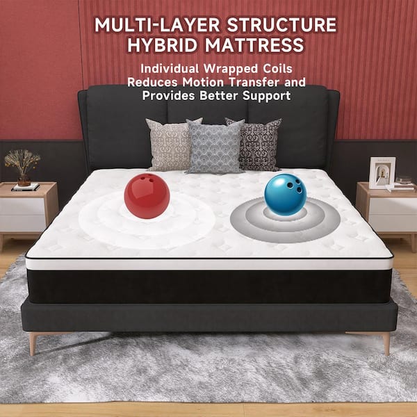 CHEVNI Full Medium Hybrid Mattress Pocket Spring 12 in. Bed in a Box Mattress HD 002F LOW