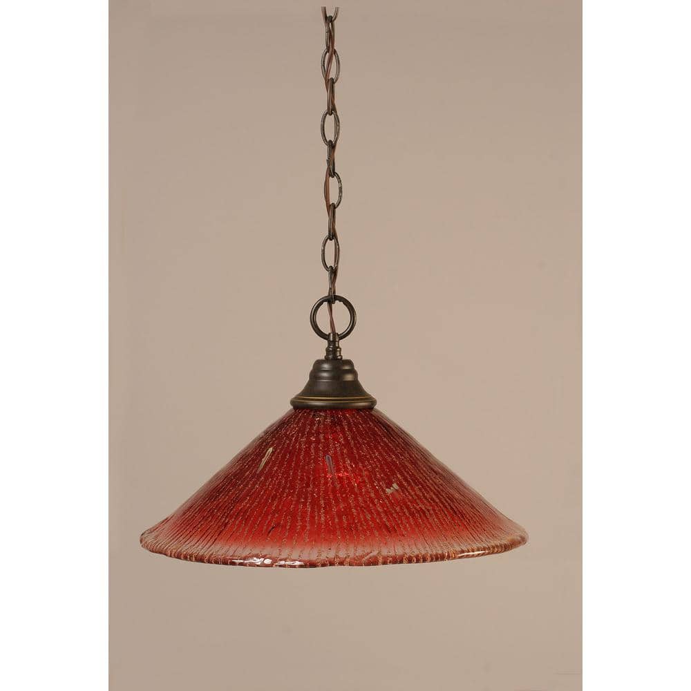 Kingston 100-Watt 1-Light Dark Granite Bowl Mini Pendant Light with ...