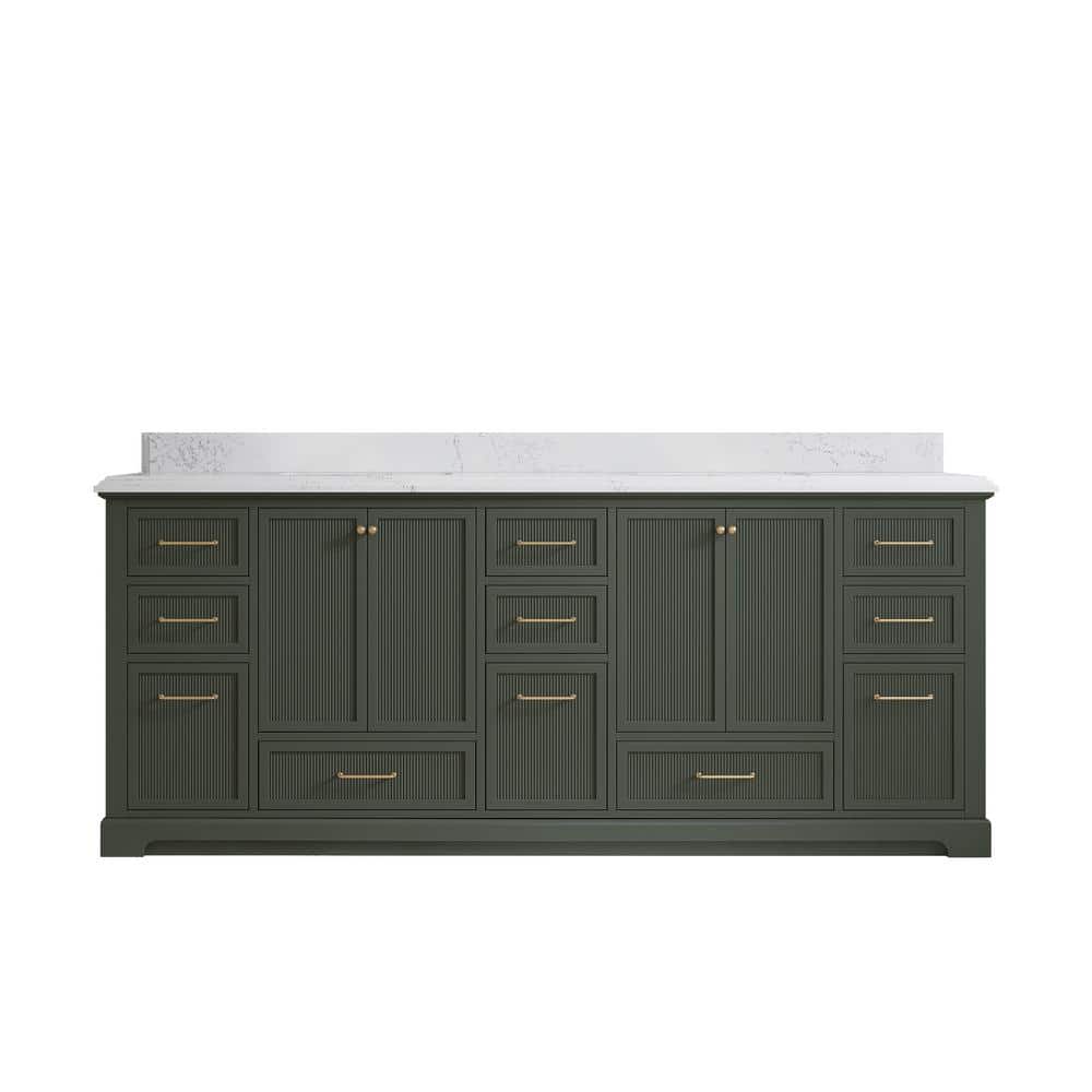 Willow Collections Alys 84 in. W x 22 in. D x 36 in. H Double Sink Bath ...