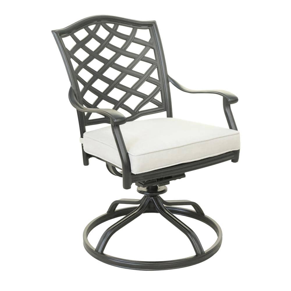 GC GATHERCRAFT Halston 360° Swivel Rocker Cast Aluminum Outdoor Dining ...
