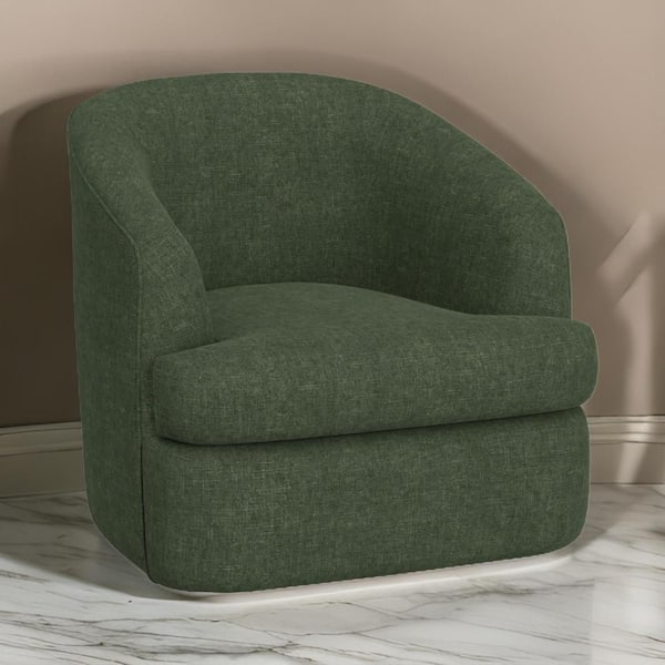 Benjara Lessy Olive Green Polyester Accent Chair with Swivel BM320835 ...