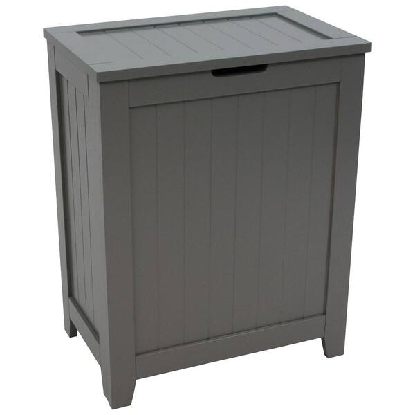 Redmon Contemporary Country Gray Hamper with Wainscot Panels 5220GY ...