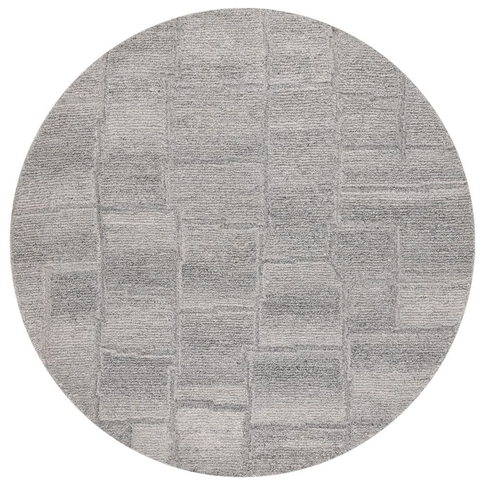 SAFAVIEH Renewal 6 ft. x 6 ft. Gray Solid Tabular Round Area Rug ...