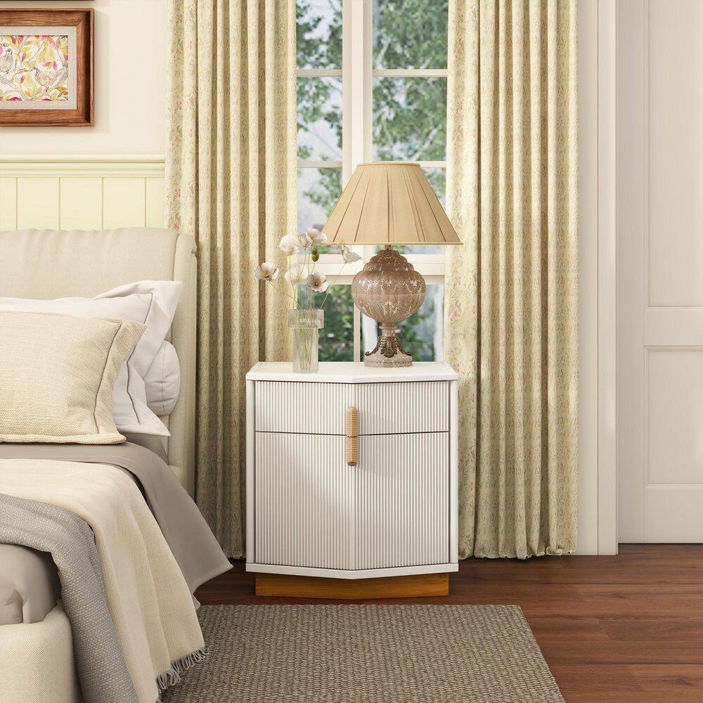 CHRISTOPHER KNIGHT HOME Kaveren Modern White 2-Drawers 22 in. W ...