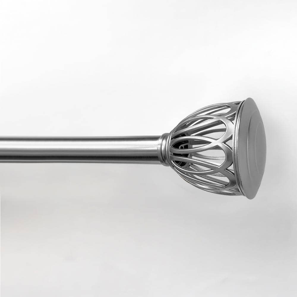 Lumi 72 in. - 144 in. Adjustable Single Curtain Rod 1 in. Dia. in ...