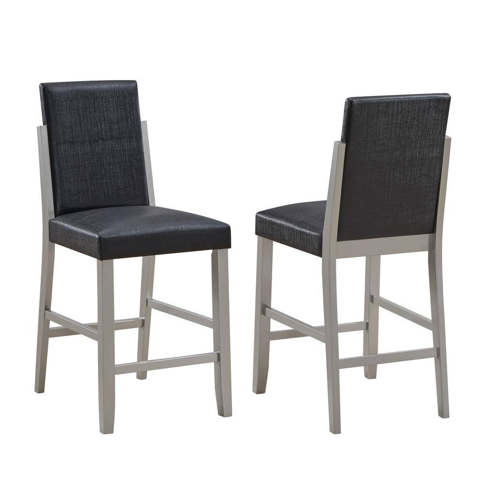 Signature Home SignatureHome Milton Black/Silver-Grey Finish Faux ...