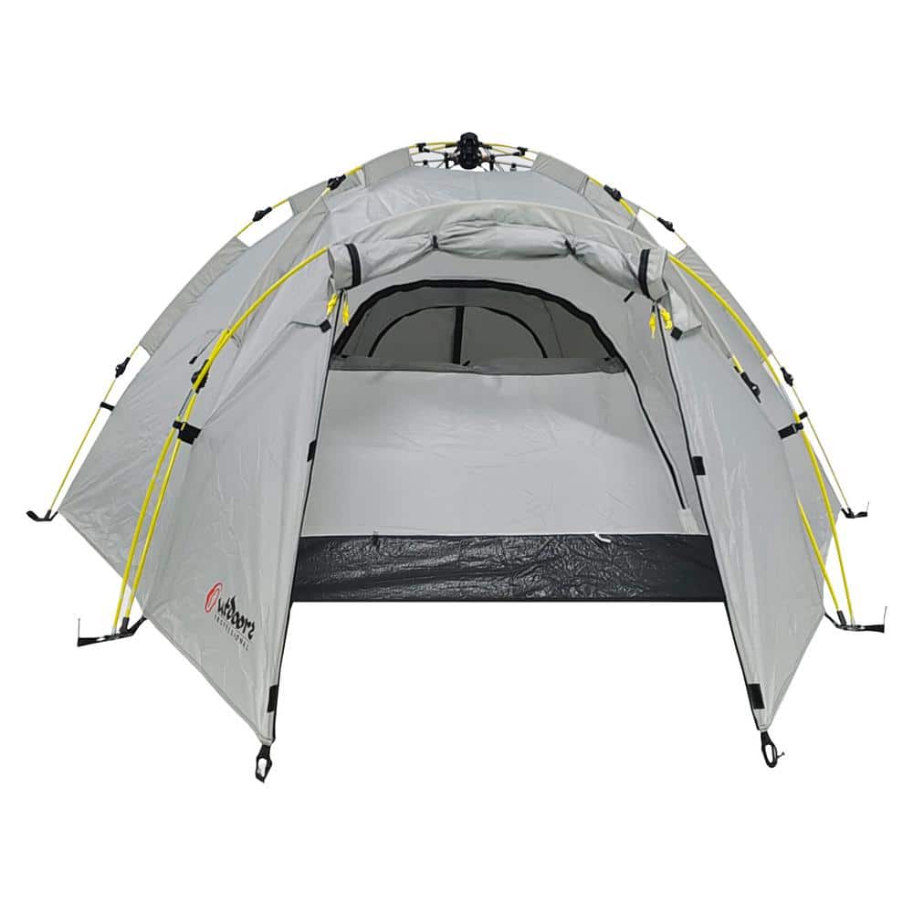 Outdoors PROFESSIONAL Nowata 4 Gray 4 Person Pop-up Dome Camping Tent ...