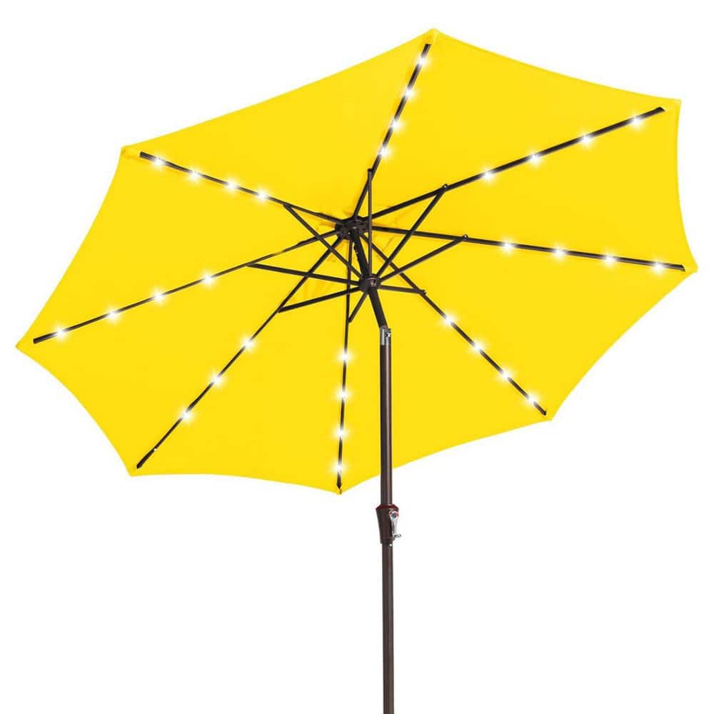 9 ft. Aluminum Tilt Patio Umbrella in Lemon L0DNRYMS7S - The Home Depot