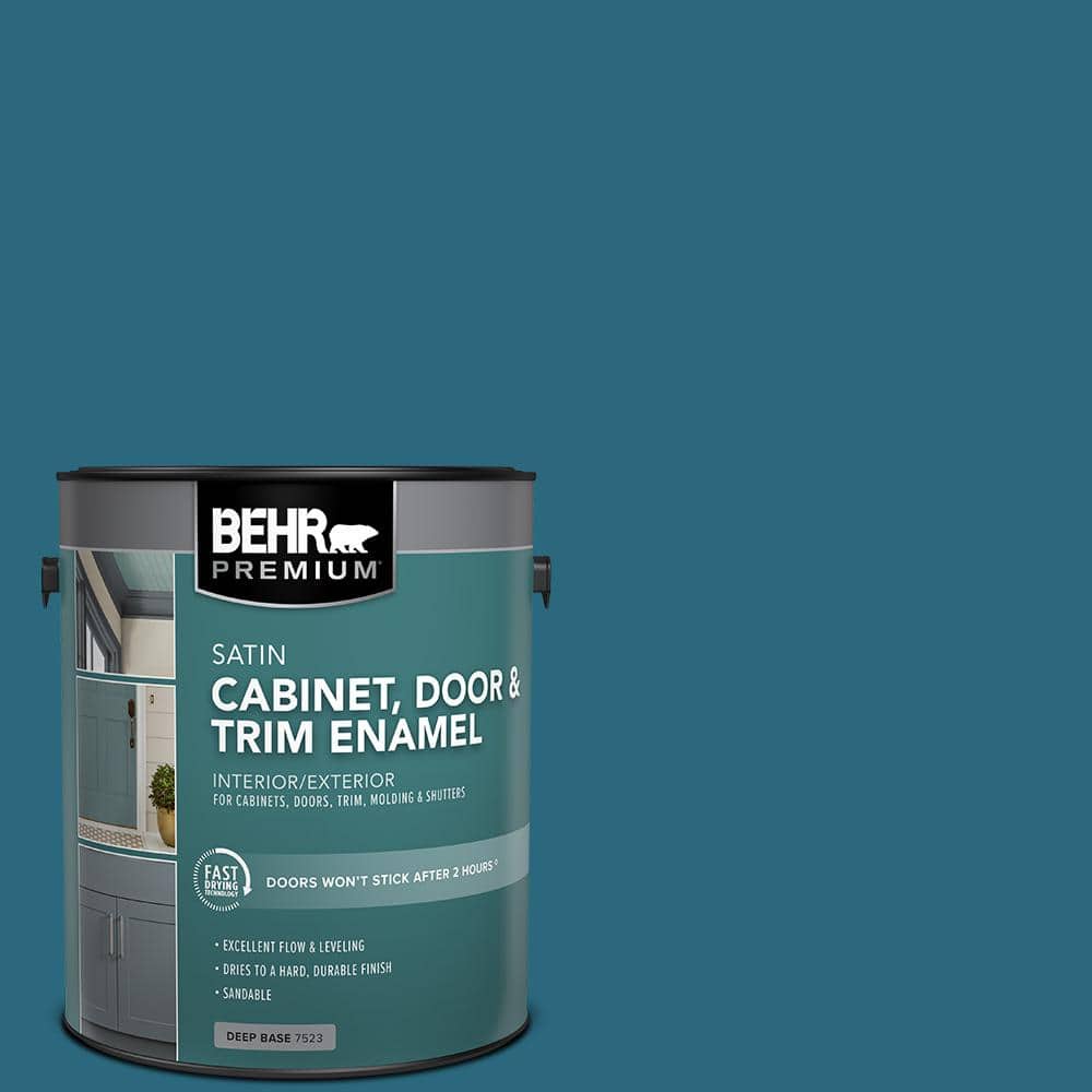 BEHR PREMIUM 1 gal. #M480-7 Ice Cave Satin Enamel Interior/Exterior ...