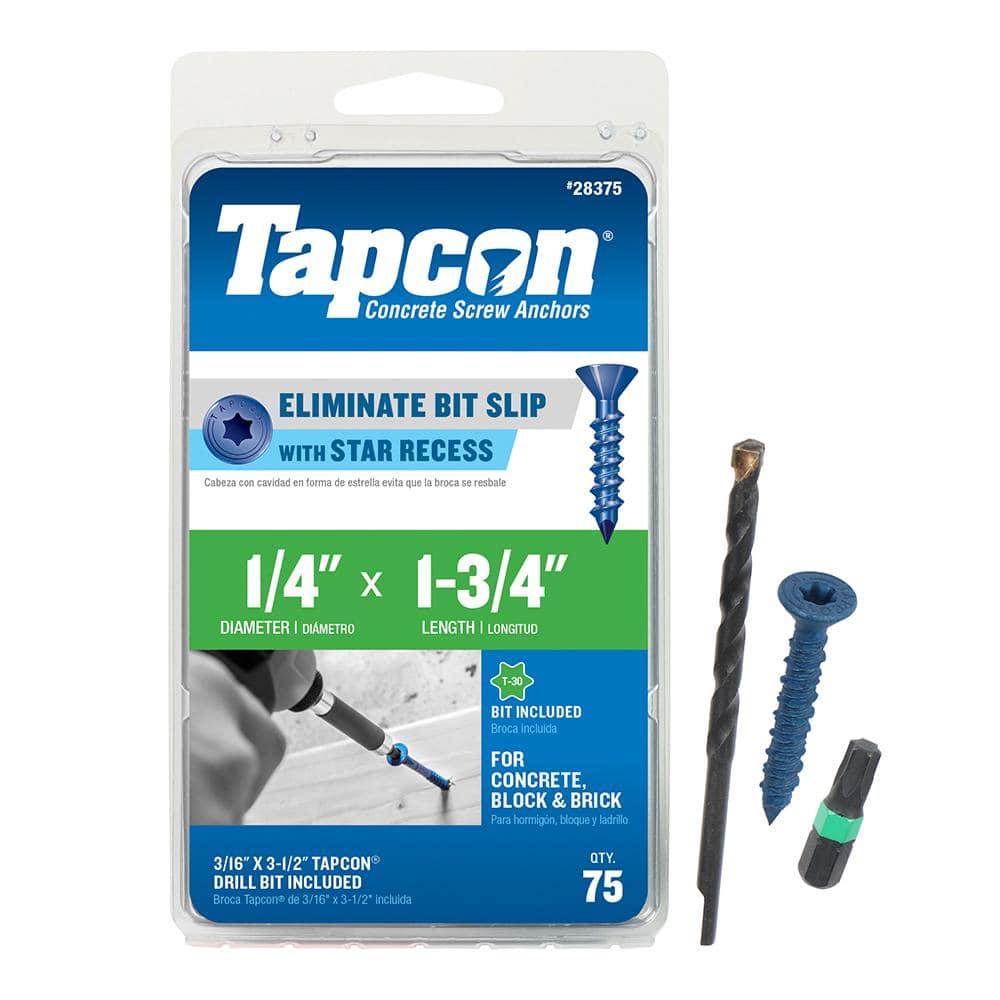 Reviews for Tapcon 1/4 in. x 1-3/4 in. Star Flat-Head Concrete Anchors (75-Piece) | Pg 3 - The ...