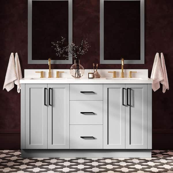 Reviews for ARIEL Loren 60 in. Double Sink Freestanding Bathroom Vanity ...