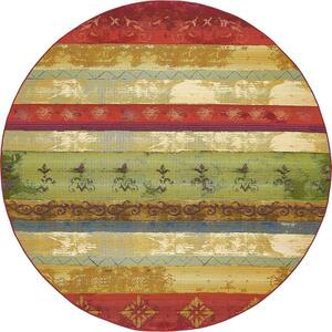 Unique Loom Outdoor Azera Multi 8' 0 x 8' 0 Round Rug 3138551