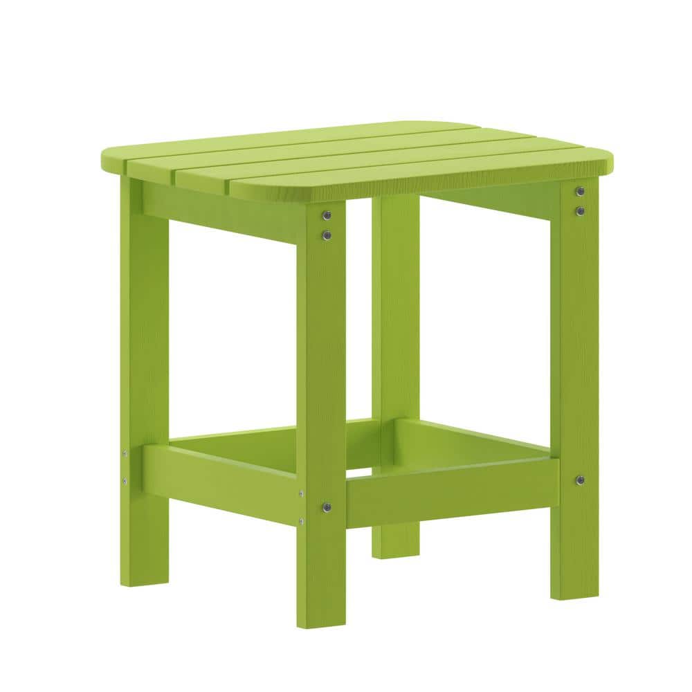 TAYLOR + LOGAN Green Rectangle Resin Outdoor Side Table AD-521340-TAYLH ...