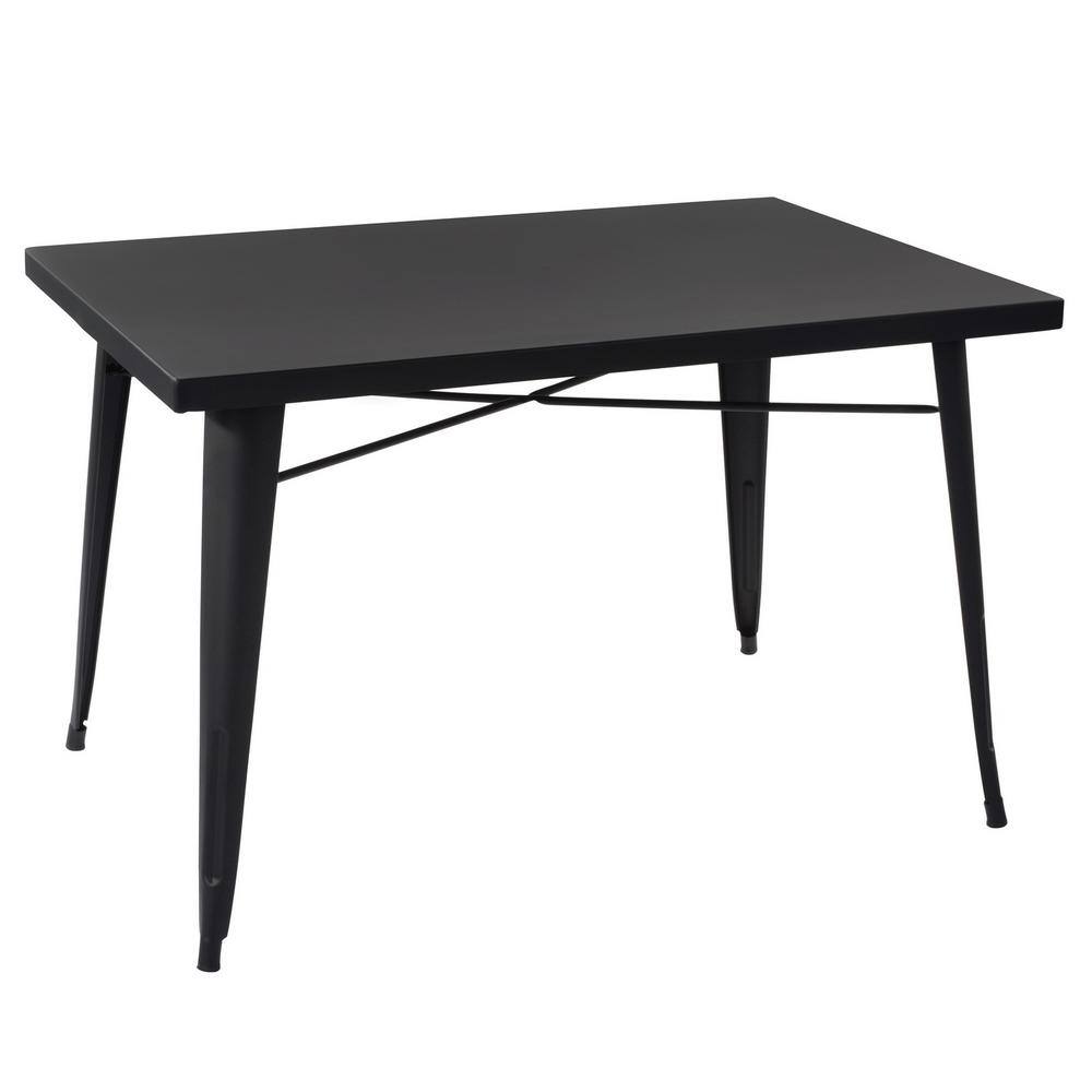 Homy Casa Meilen 47.2 in. Black Rectangle Metal Top With Metal Frame ...
