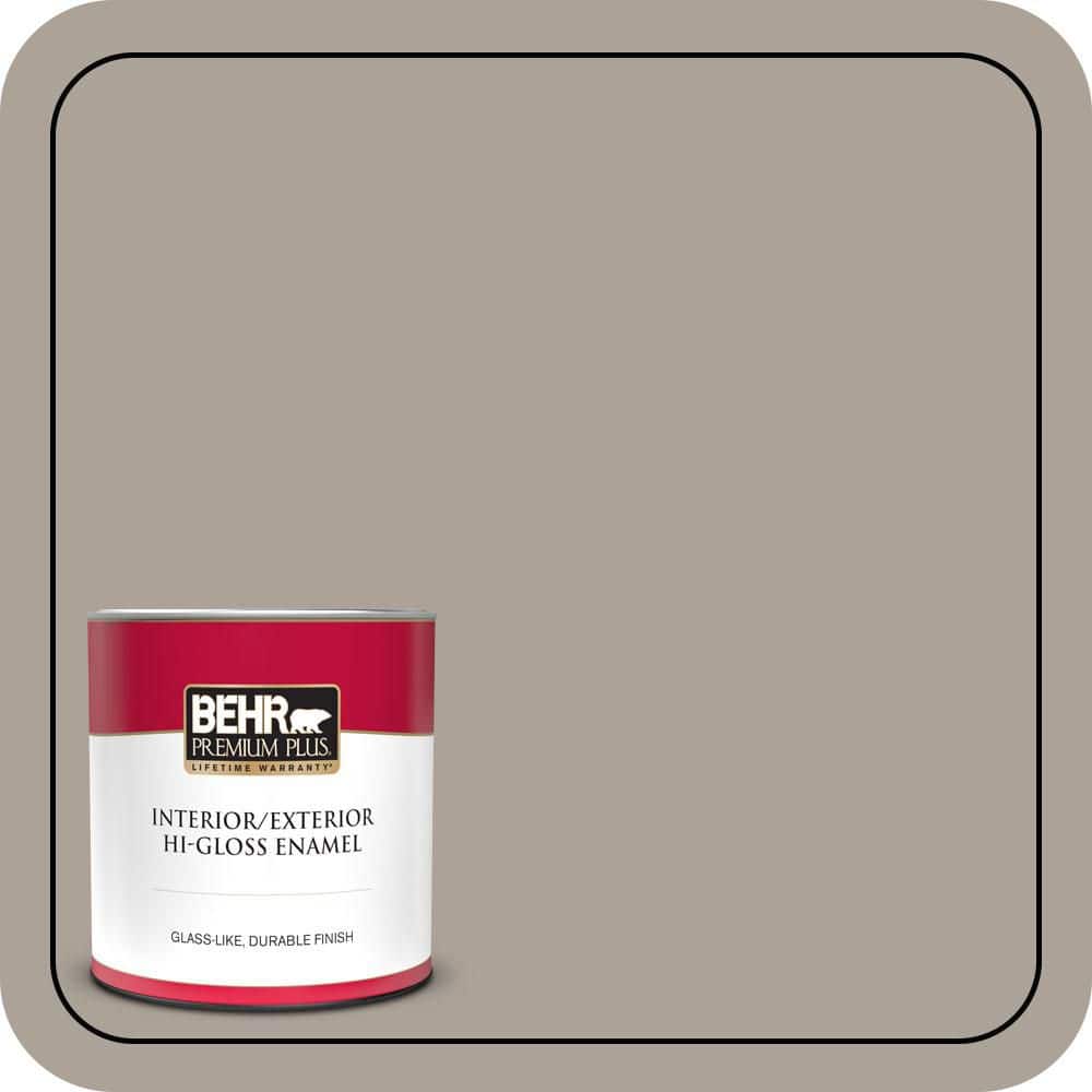 BEHR PREMIUM PLUS 1 qt. #ECC-18-1 Quail Ridge Hi-Gloss Enamel Interior ...
