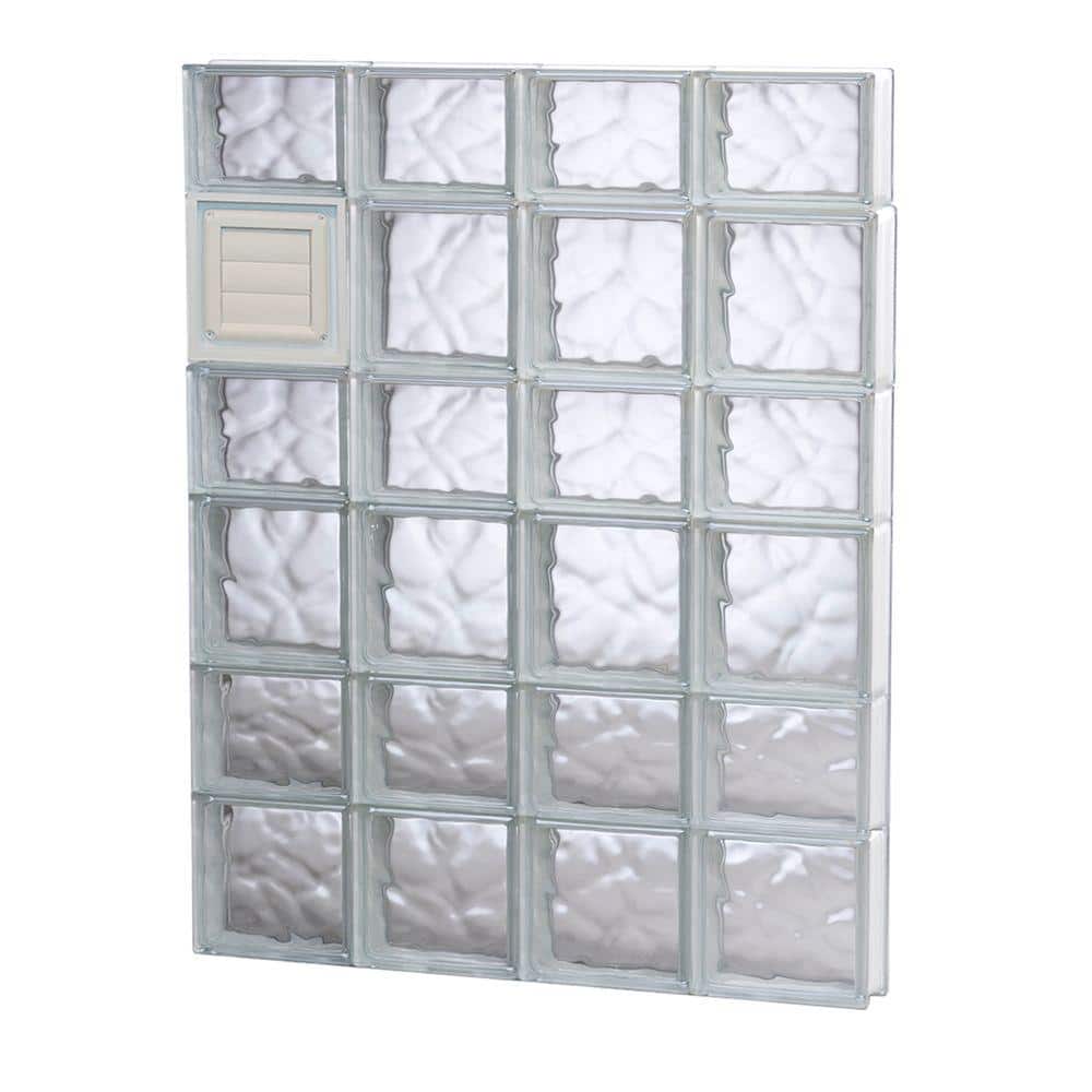 Clearly Secure 31 in. x 40.5 in. x 3.125 in. Frameless Wave Pattern ...
