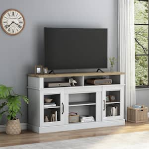 Boyel Living Natural 58 in. Modern TV Stand with LED Lights ...