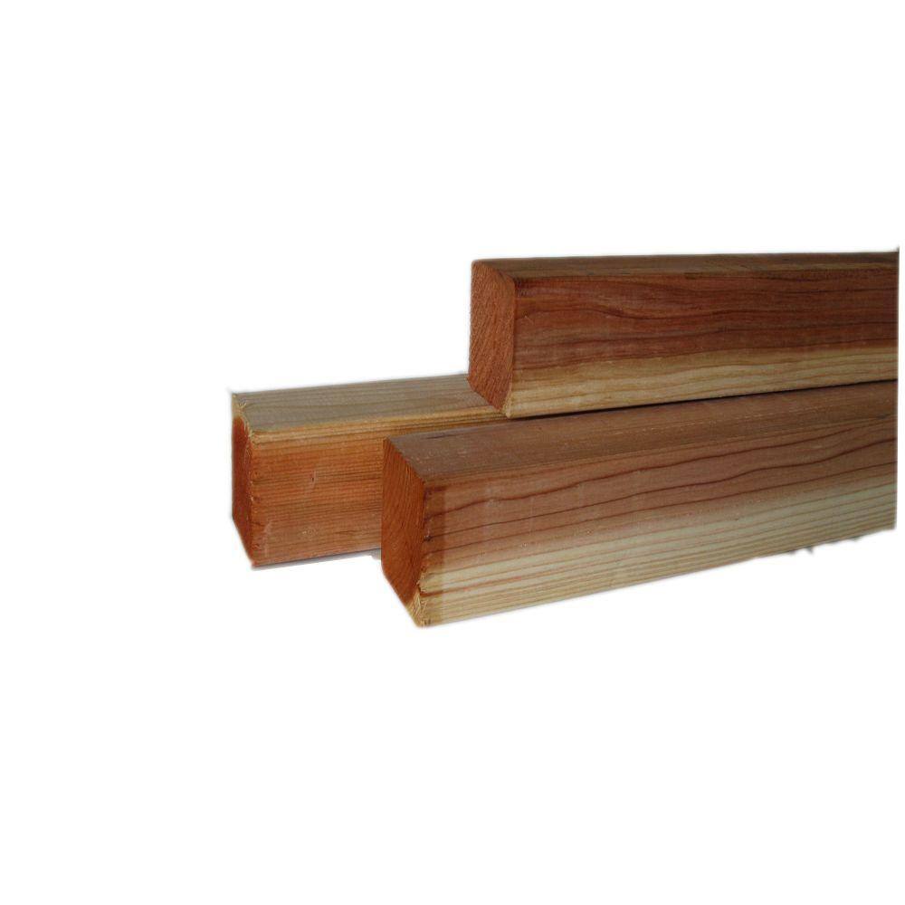 3-3/8 in. x 3-3/8 in. x 12 ft. Redwood Lumber 604410 - The Home Depot