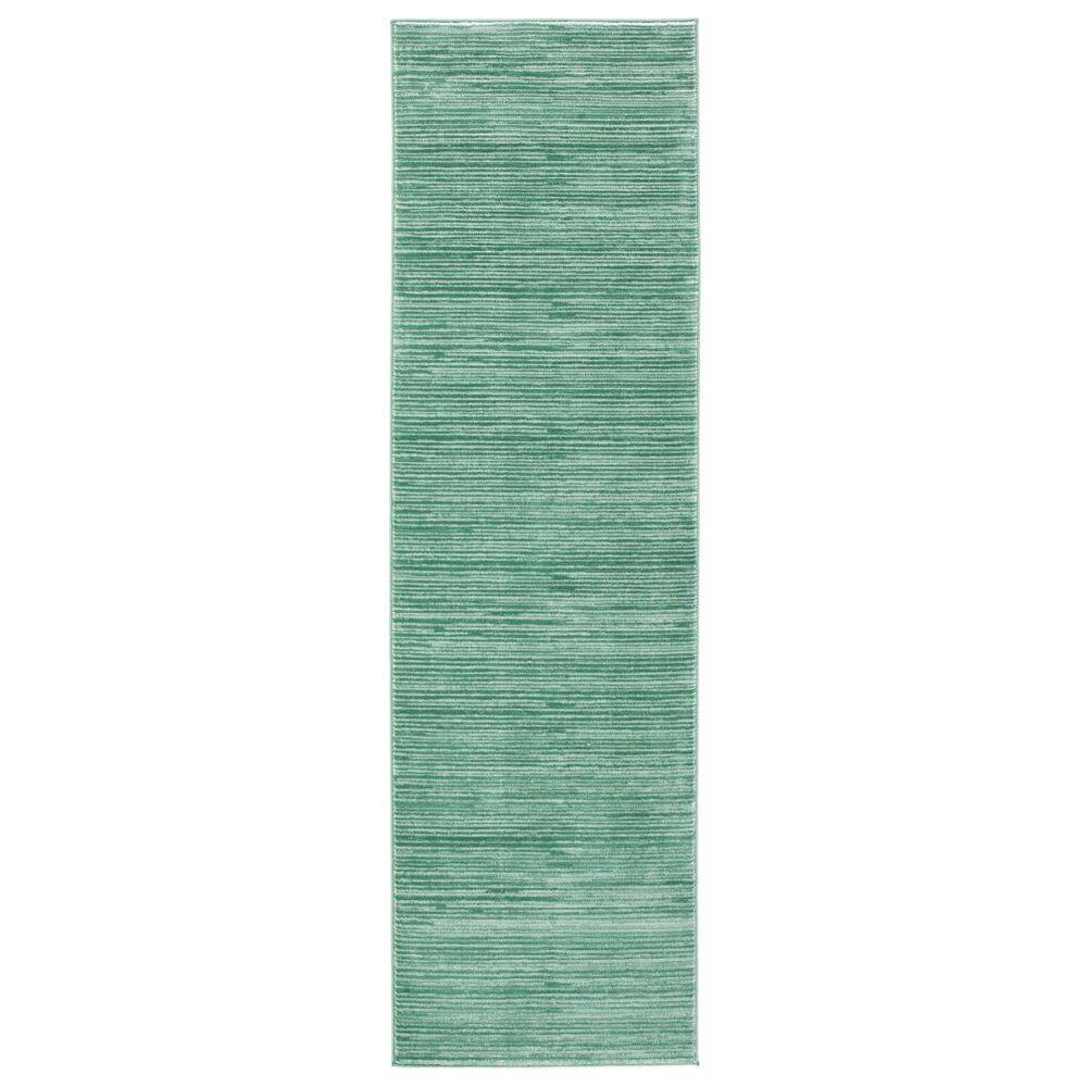 SAFAVIEH Vision Light Green 2 ft. x 10 ft. Solid Marle Runner Rug ...