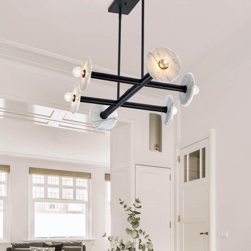 Designers Fountain Fina 6-Light Matte Black Modern Linear Chandelier ...
