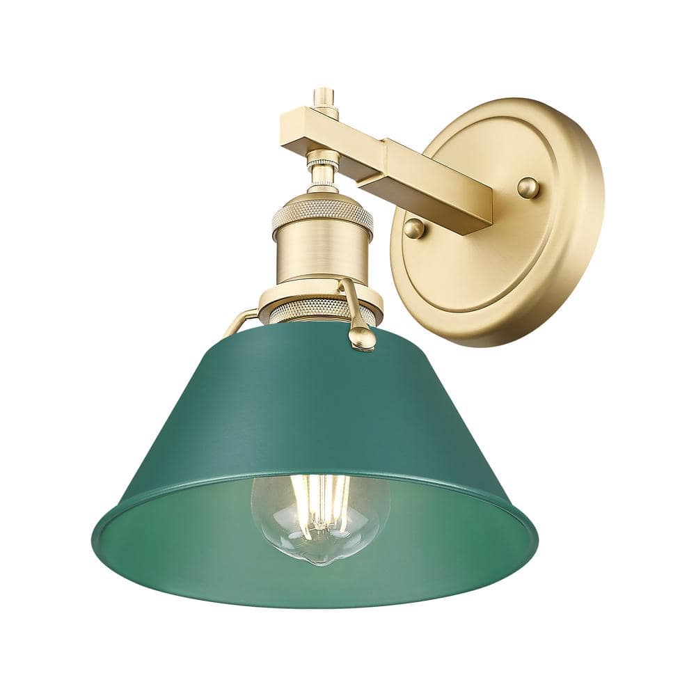 Golden Lighting Orwell 8.5 in. 1-Light Gold Vanity Light with Pine ...