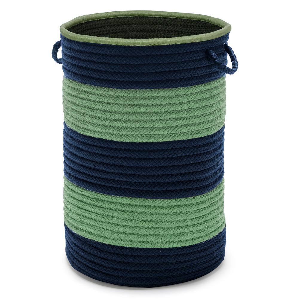Colonial Mills Color Pop Round Polypropylene Hamper Navy Green 16 in. x ...