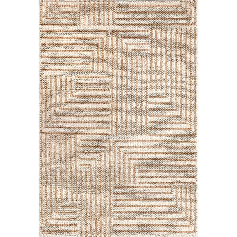 RUGS USA Grassland Handwoven Jute Ivory 9 ft. x 12 ft. Modern Area Rug ...