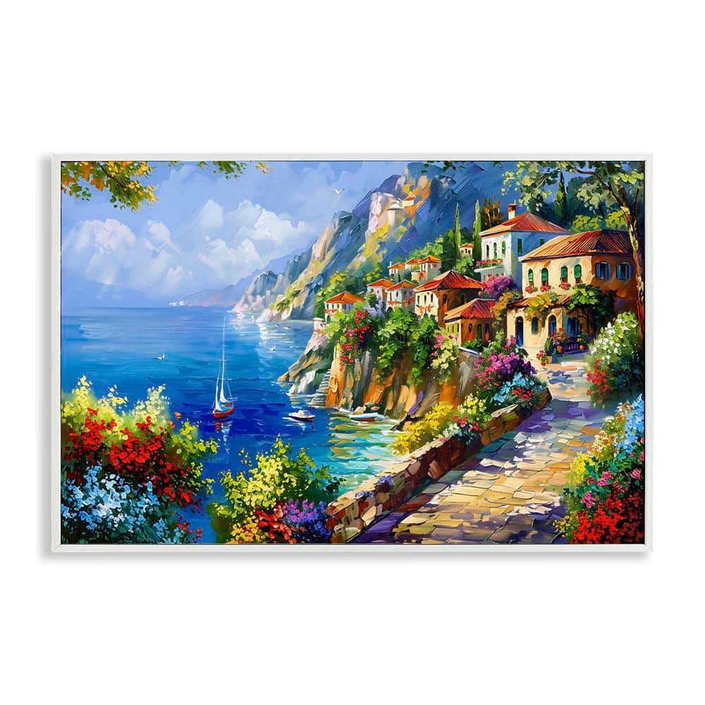 Stupell Industries Panoramic Mountain View by LSR Design Studio White Framed Nature Giclee Art ...