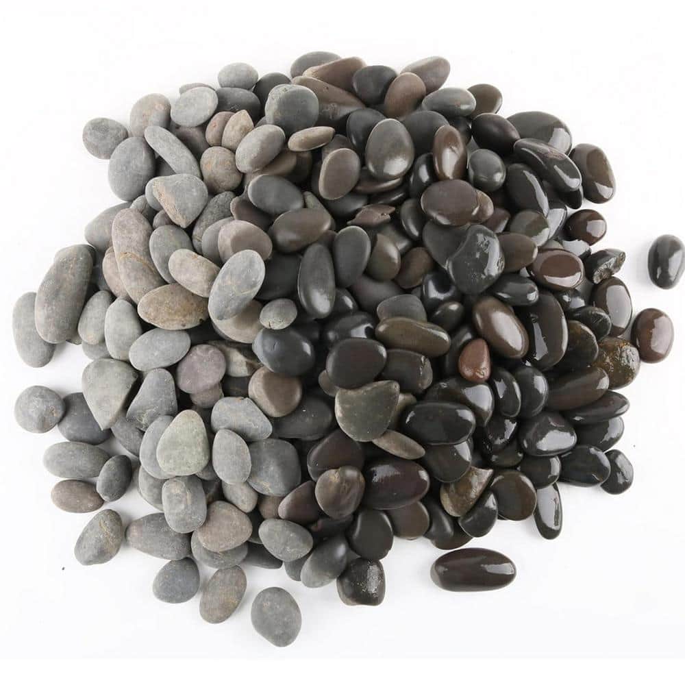 ATENGNES 0.20 cu. ft. 1 in. Natural River Rocks Mexican Beach Pebbles ...